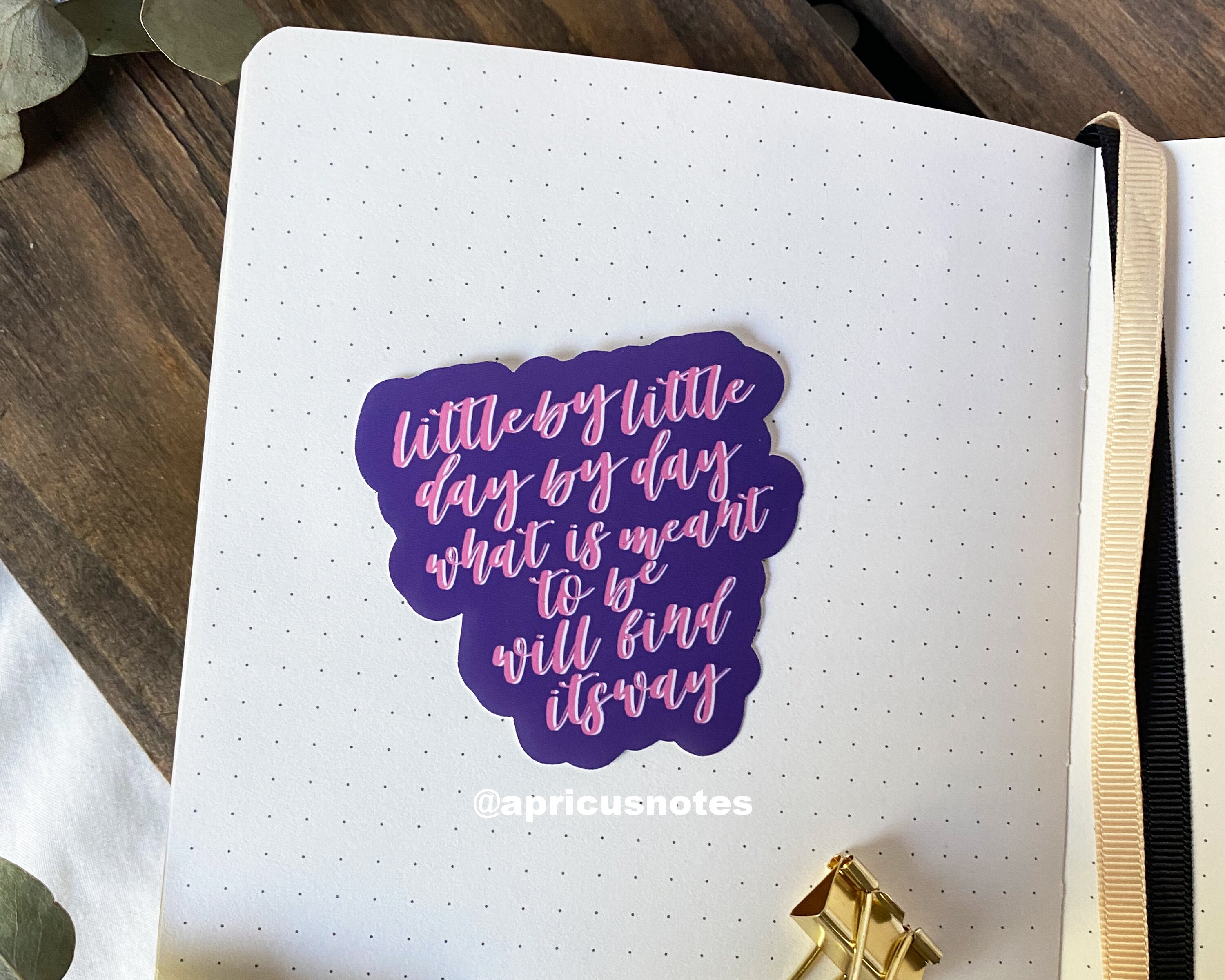 Little by Little day by day poem quote sticker Motivational | Etsy