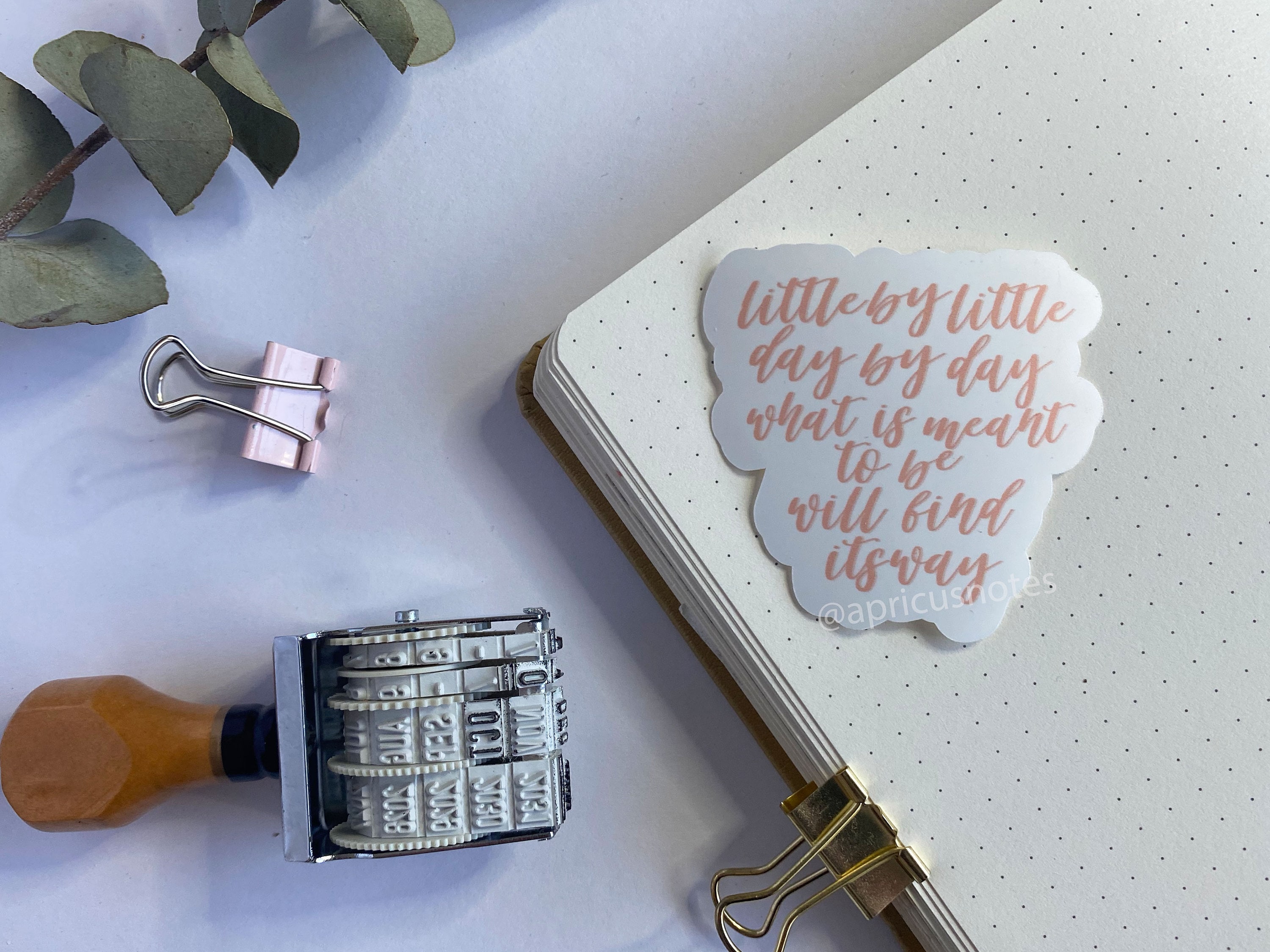 Little by Little day by day poem quote sticker Motivational | Etsy