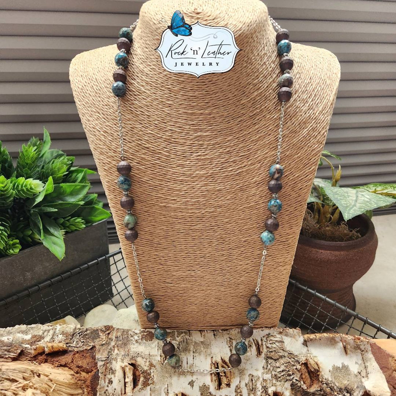 Triple Bracelet Stack Set With Matching Beaded Chain Necklace One of a ...