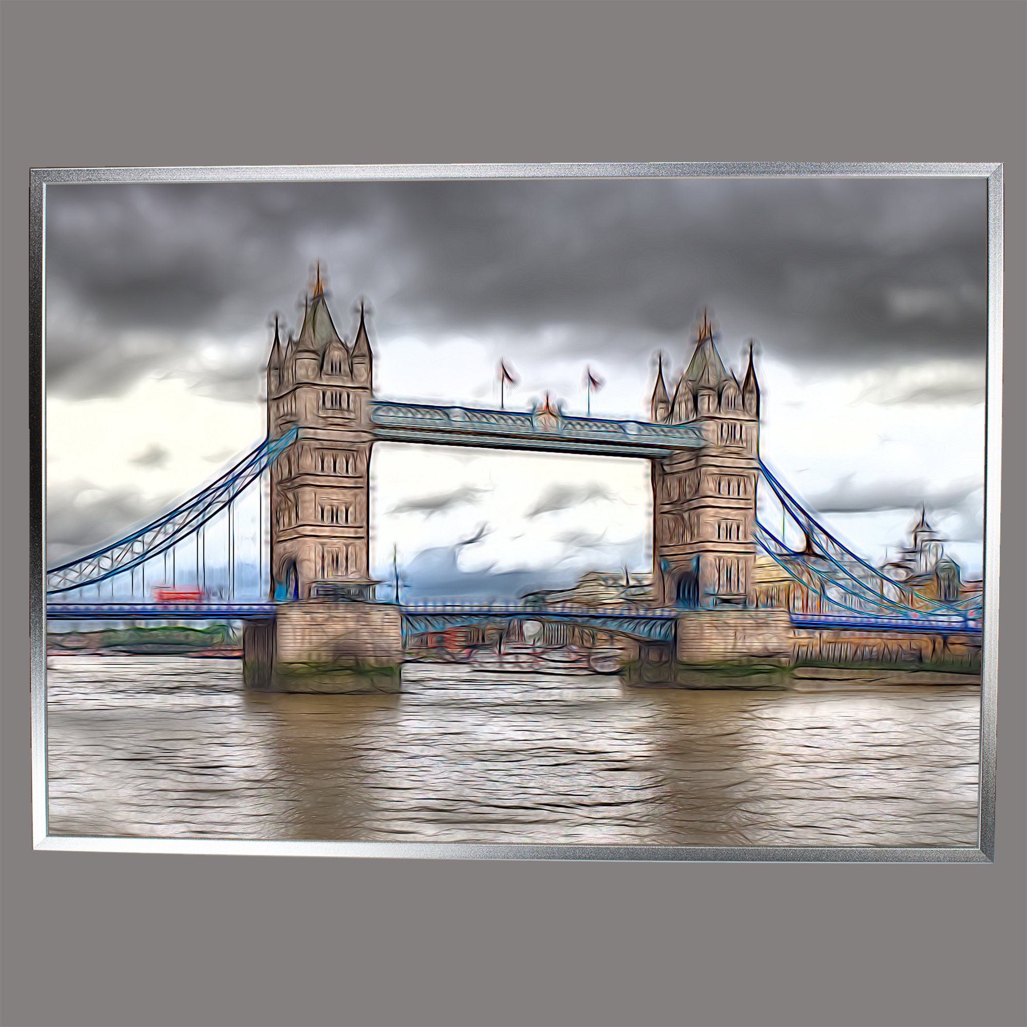 Tower Bridge Cartoon, Framed Print, Limited Edition, Photo, London ...