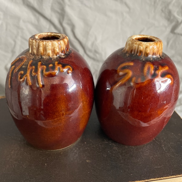 Hull Collectible Brown Drip Pottery - Etsy