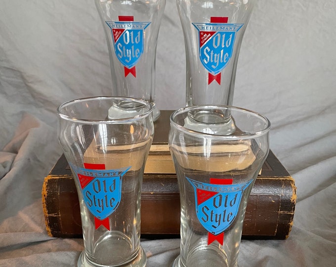 Heilemanss Old Style Beer Glasses Set Of 4 Etsy