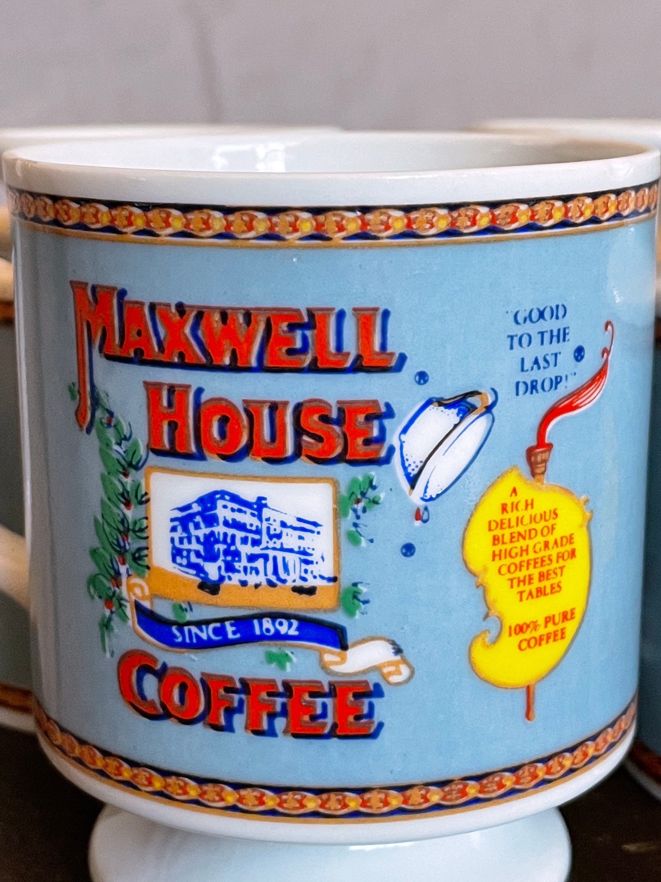 Vintage Maxwell House Footed Coffee Mug Set of 4 - Etsy