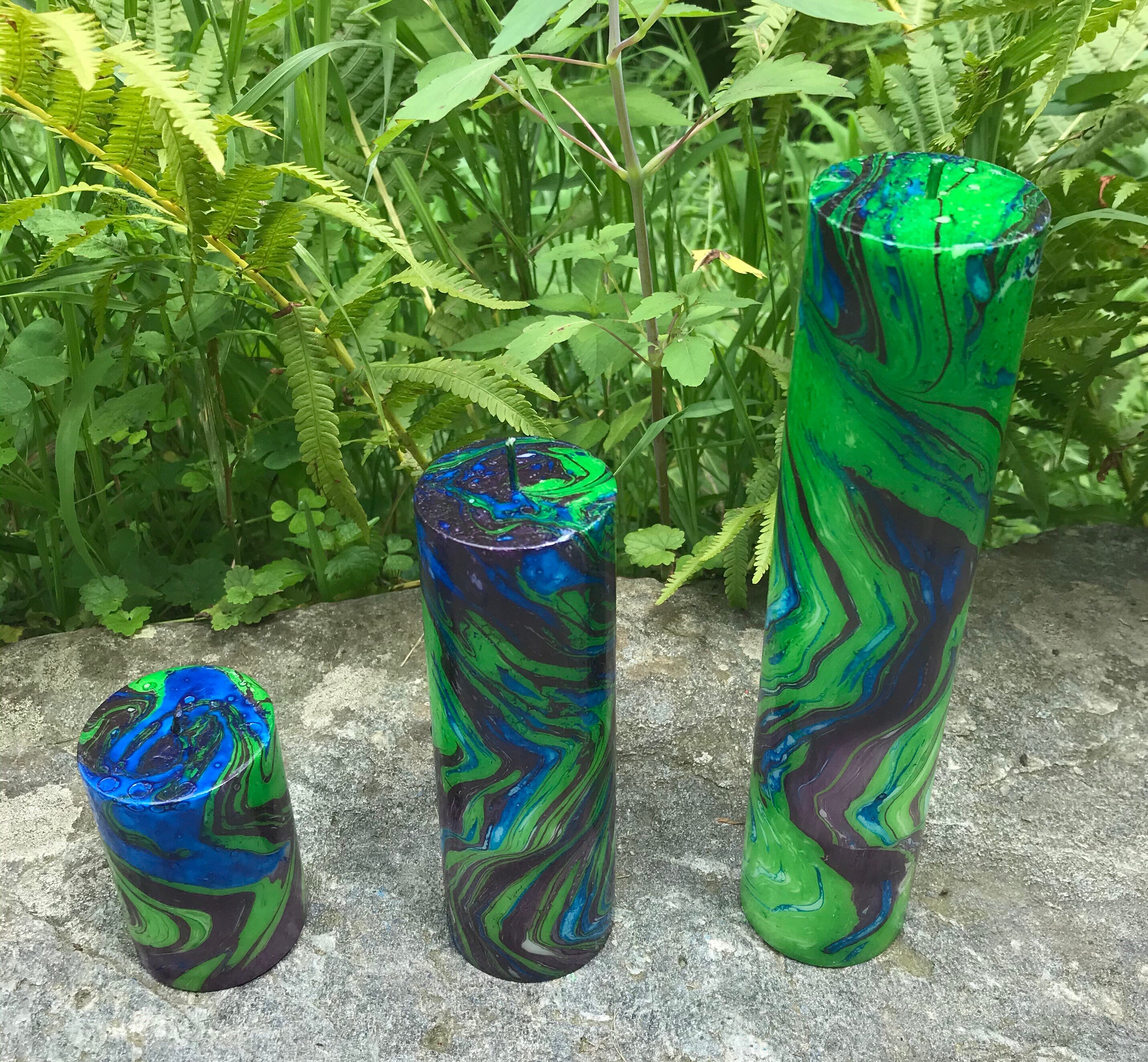 Pillar Candle Lava Lamp Color Scheme Marbled Candle Ritual - Etsy