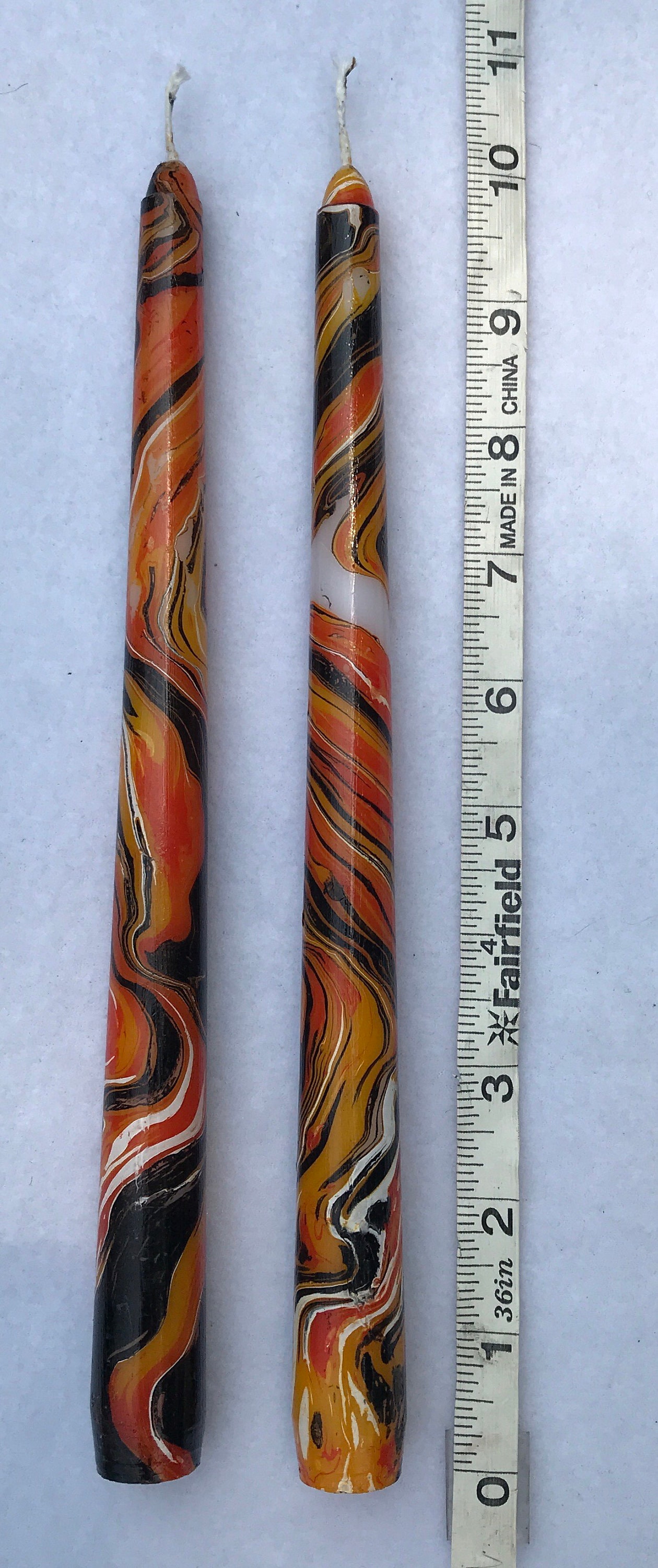 Marbled Candles Halloween Color Scheme 10 12 14 Taper - Etsy