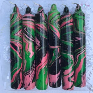 Marbled Candles, Watermelon Color Scheme , 5 Straight Candle, Household ...