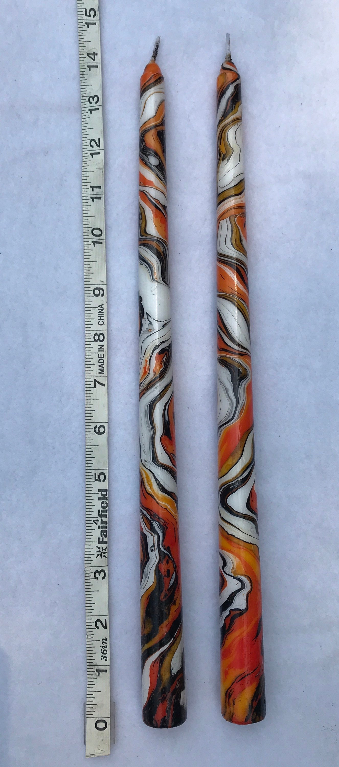 Marbled Candles Halloween Color Scheme 10 12 14 Taper - Etsy