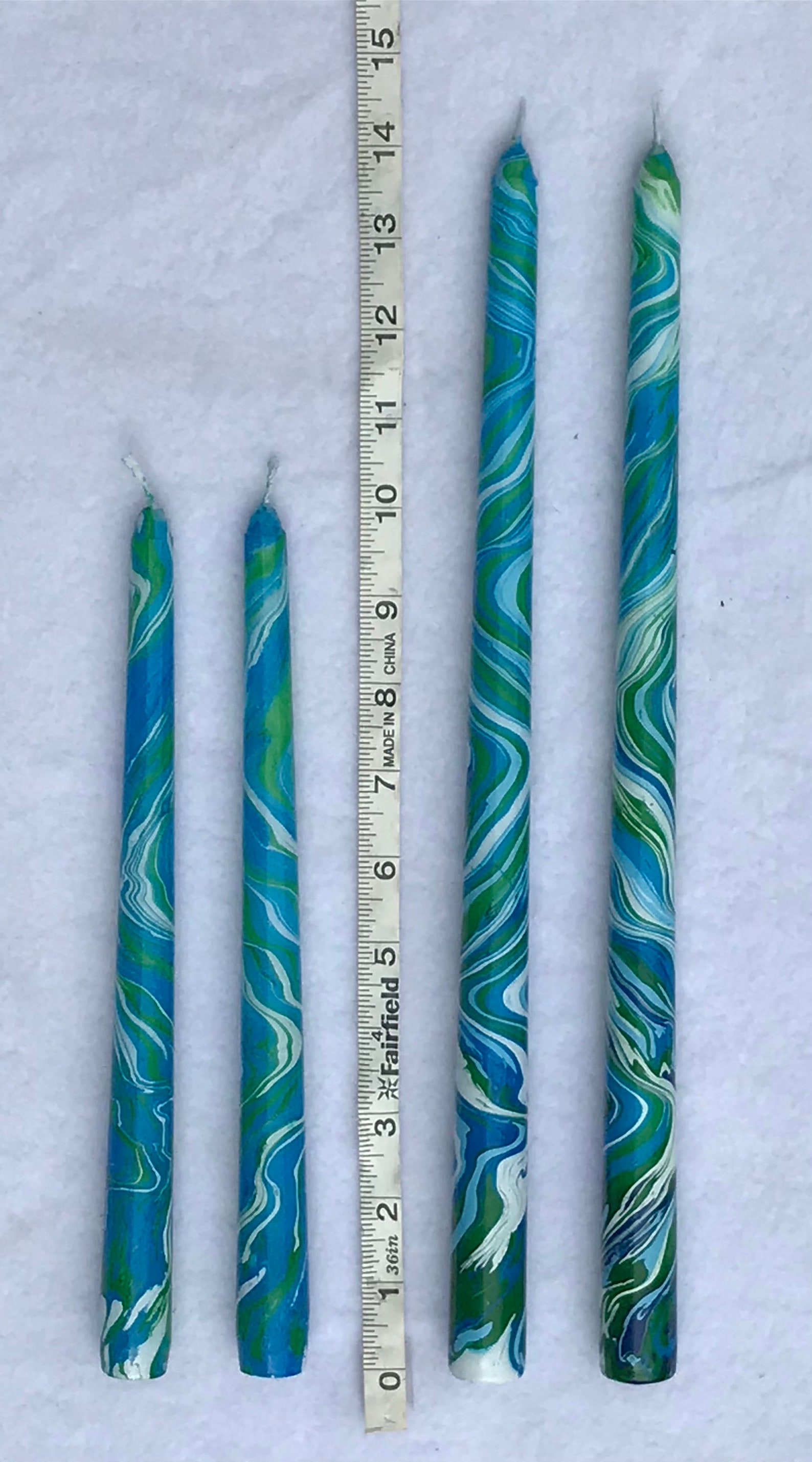Marbled Candles River Color Scheme 10 12 14 Taper - Etsy