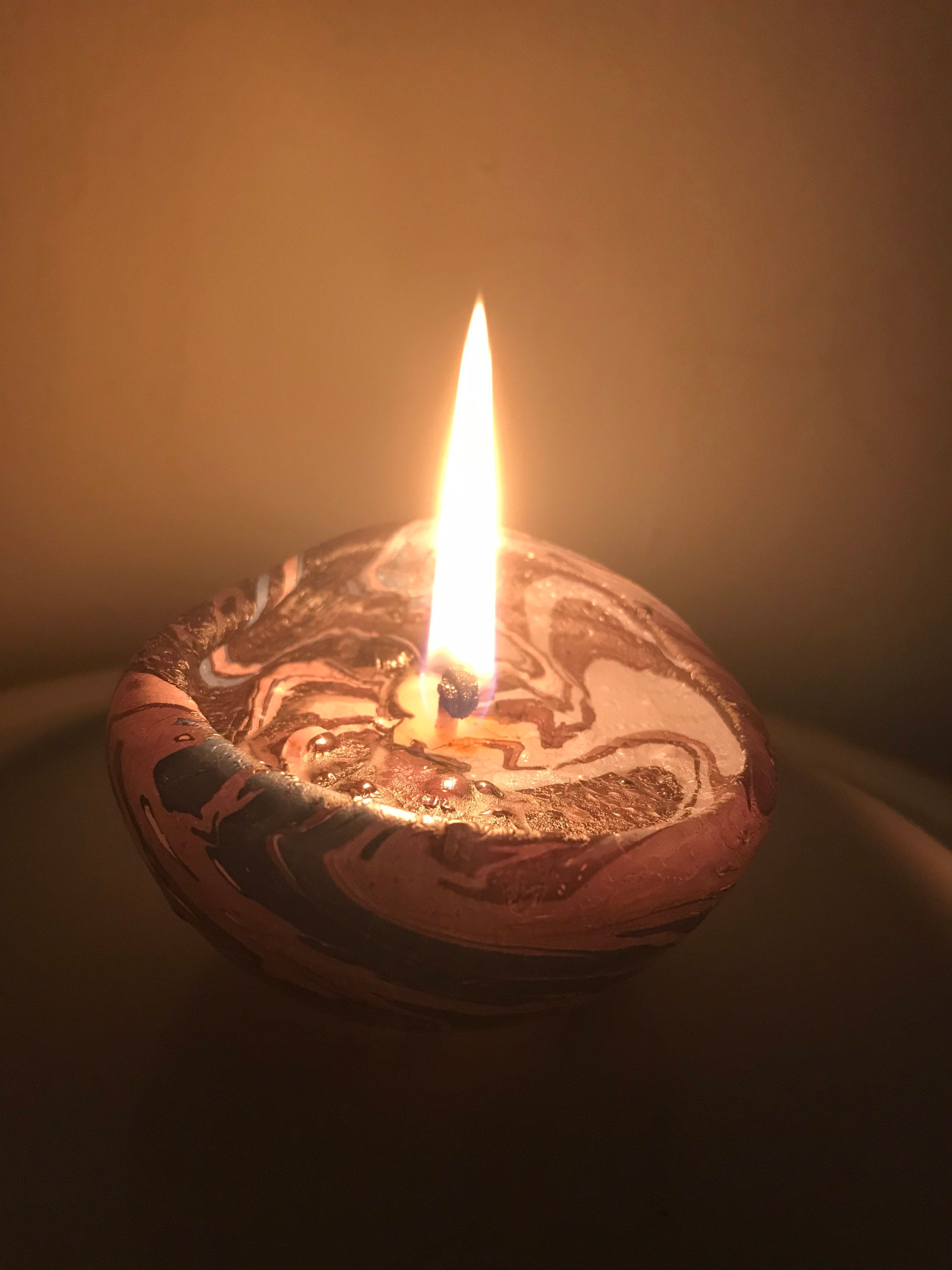 Marbled Candle Sunrise Color Scheme Sphere Candle Dyed | Etsy