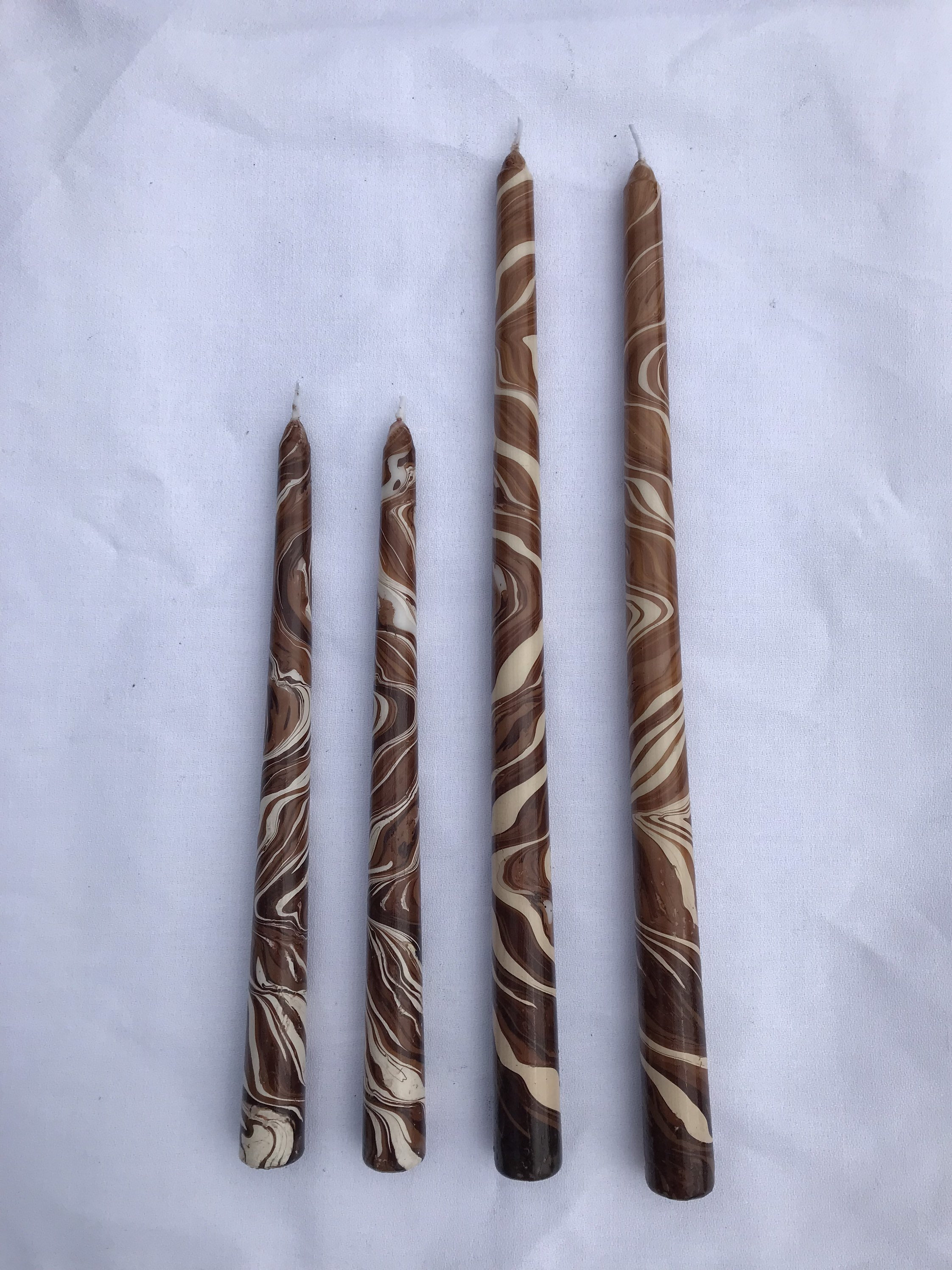 Marbled Candles Coffee and Cream Color Scheme 10 12 14 - Etsy