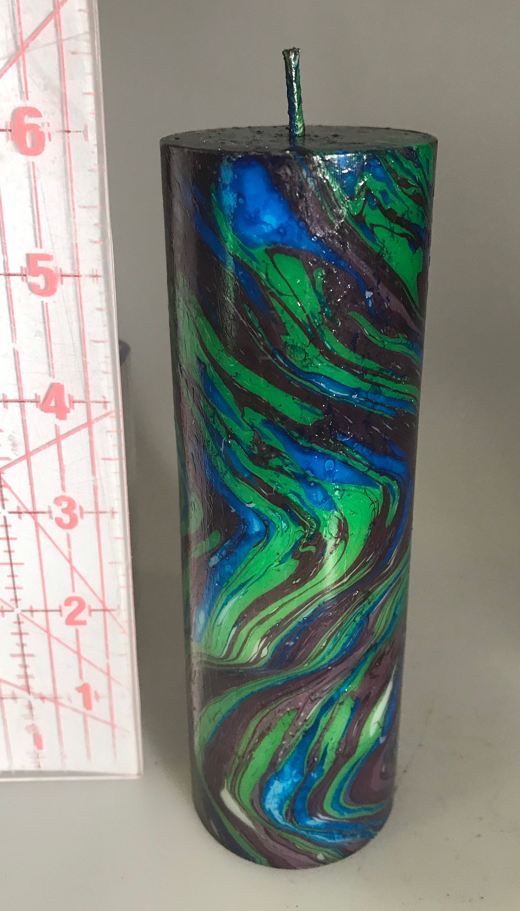 Pillar Candle Lava Lamp Color Scheme Marbled Candle Ritual - Etsy