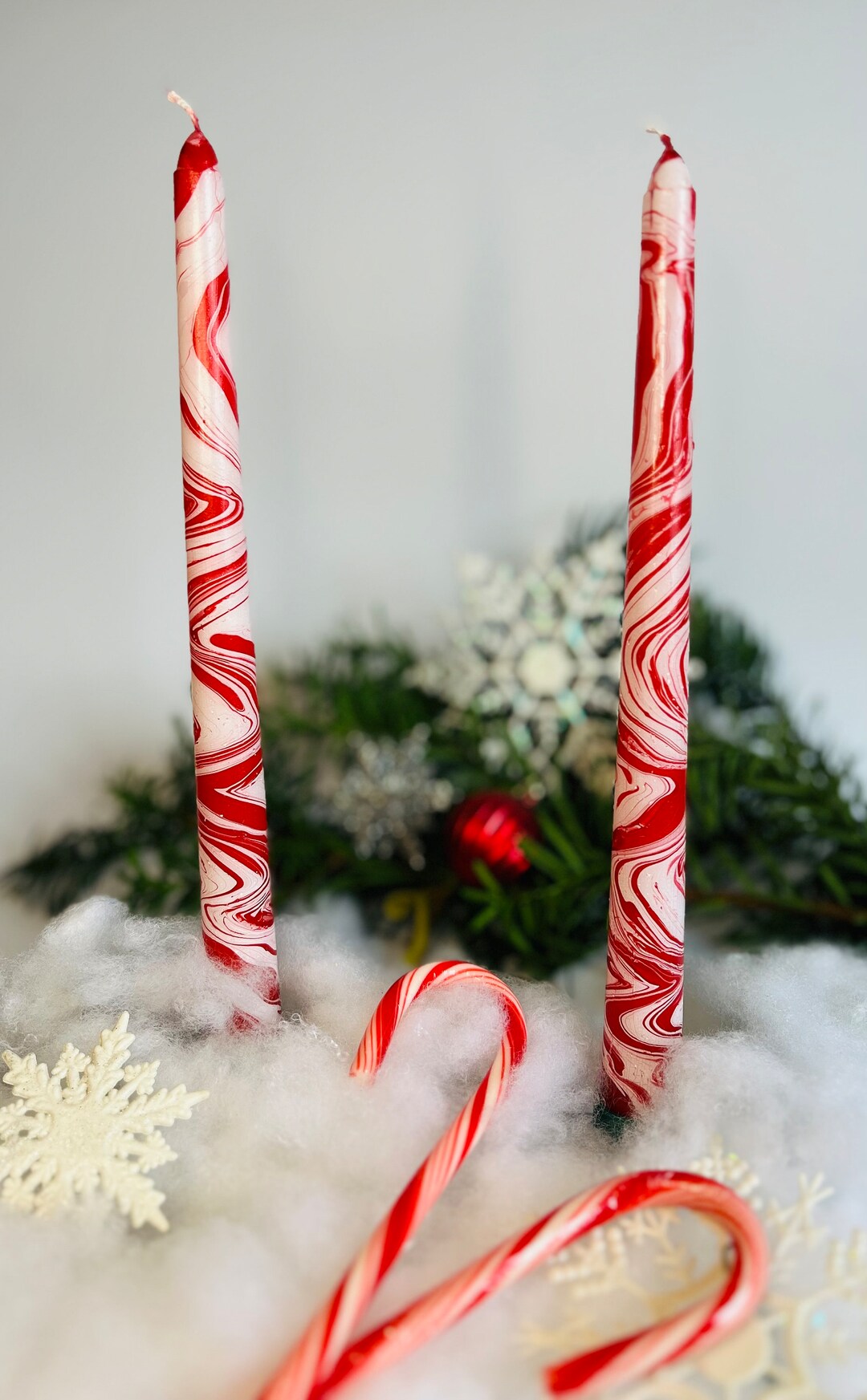 Marbled Candles, Candy Cane Color Scheme, 10, 12, 14 Taper Candles ...