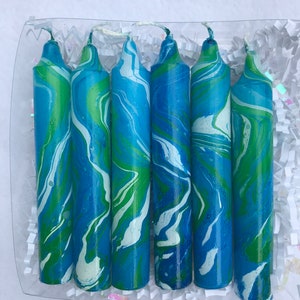 Marbled Candles, River Color Scheme , 5 Straight Candle, Household ...