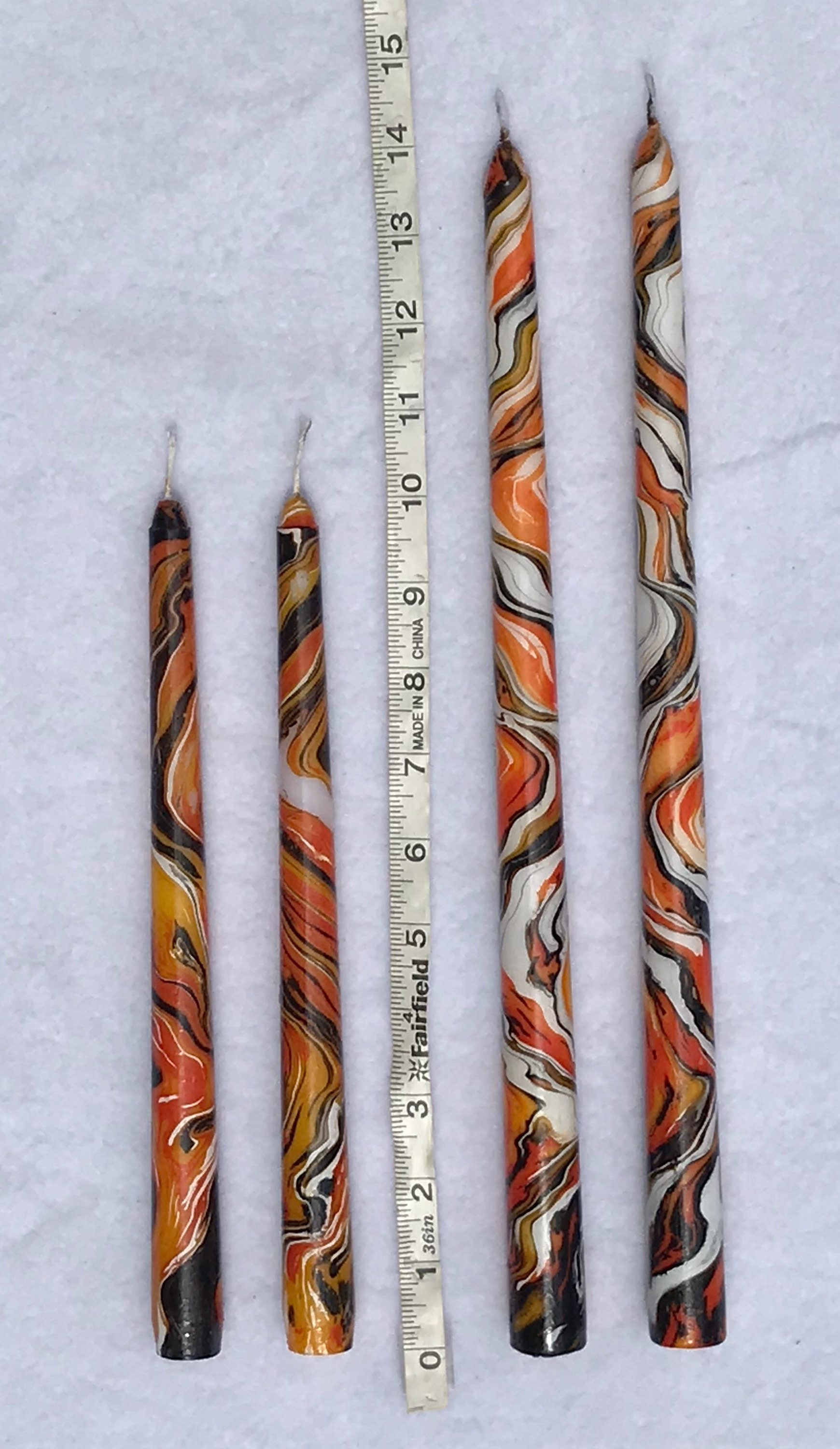 Marbled Candles Halloween Color Scheme 10 12 14 Taper - Etsy