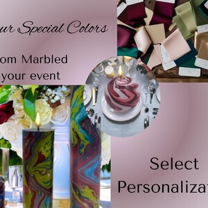 Marbled Pillar Candle Rainbow Swirl Hand-dip Dyed Colorful Tie-dye ...