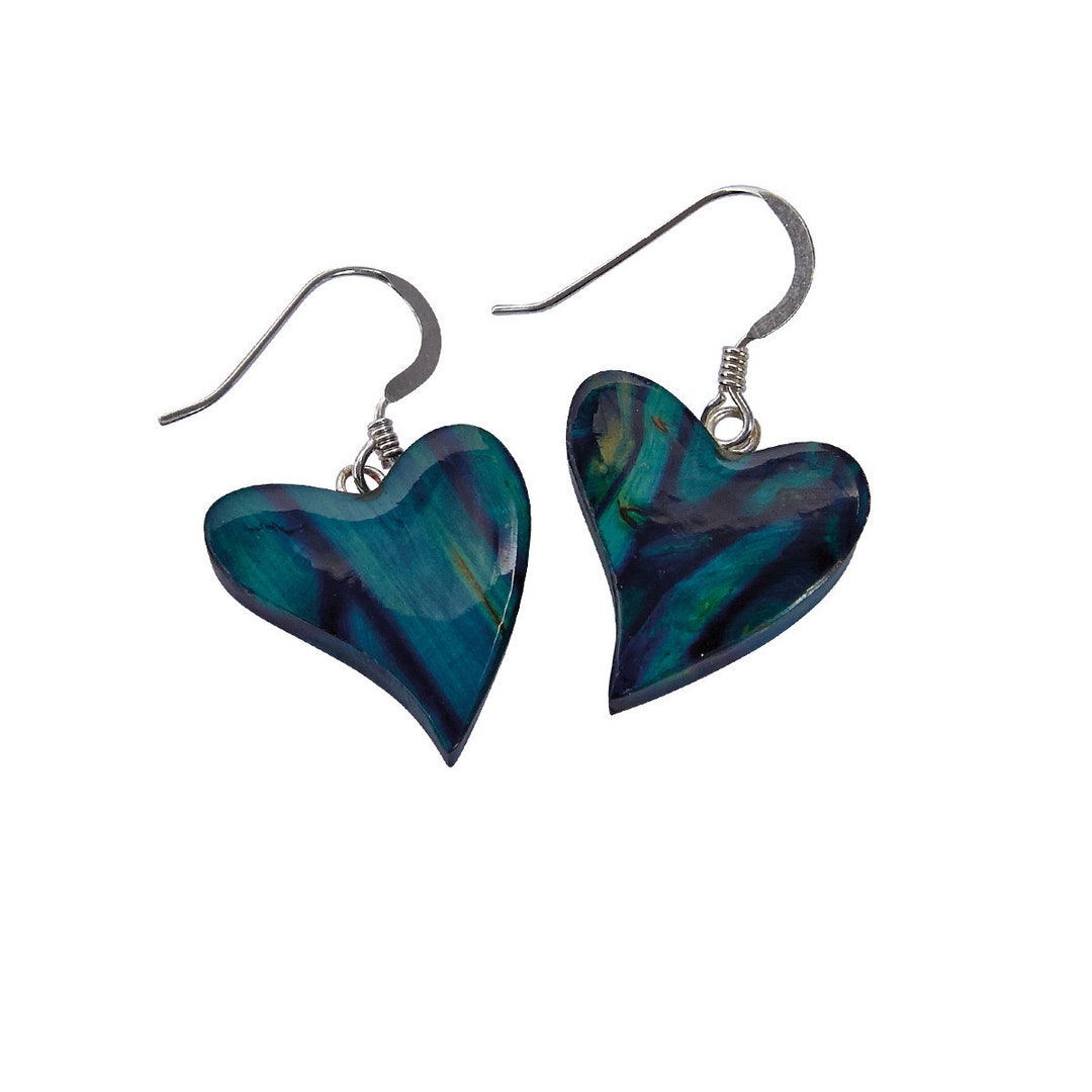 Heathergems Sterling Silver Heart Drop Earrings | Scottish Jewellery - Etsy