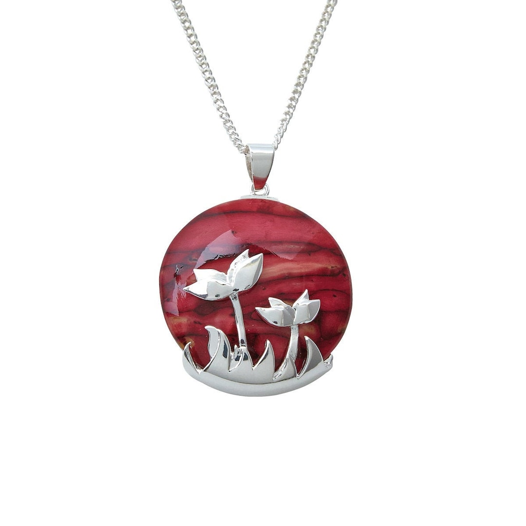 Heathergems Silver Plated Flower Pendant | Scottish Jewellery - Etsy