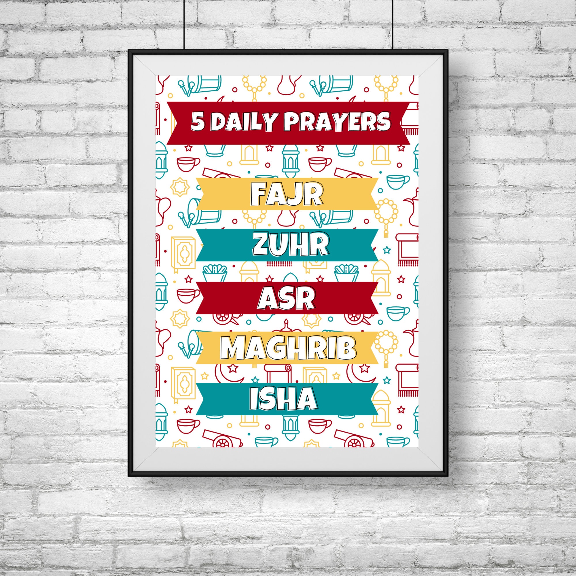 5 Daily Prayers Print | Islamic Kids Printables | Islamic Print ...