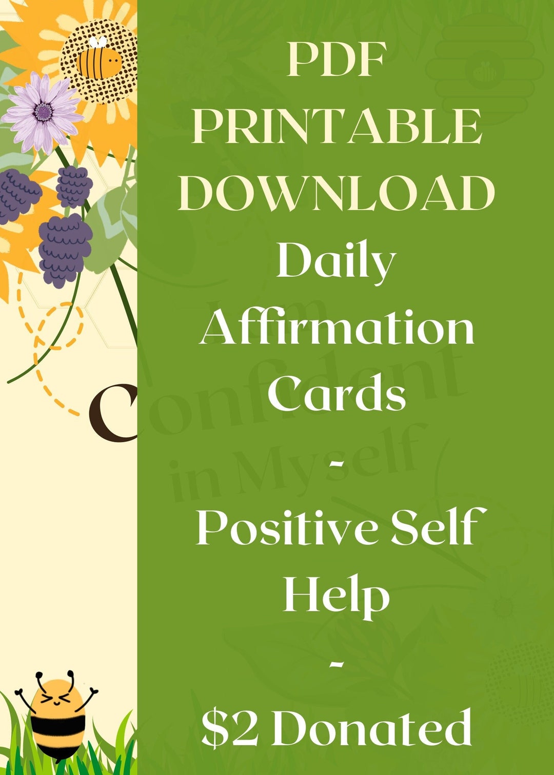 BEE Positive - Daily Affirmation Cards - PDF PRINTABLE - Instant ...