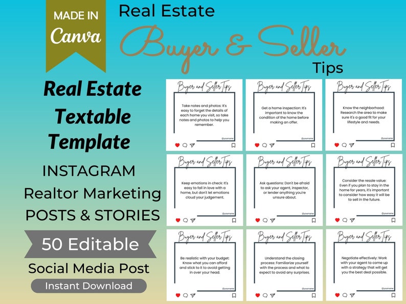 50 Buyer and Seller Tips Real Estate Social Media Posts, Buyer Tips ...