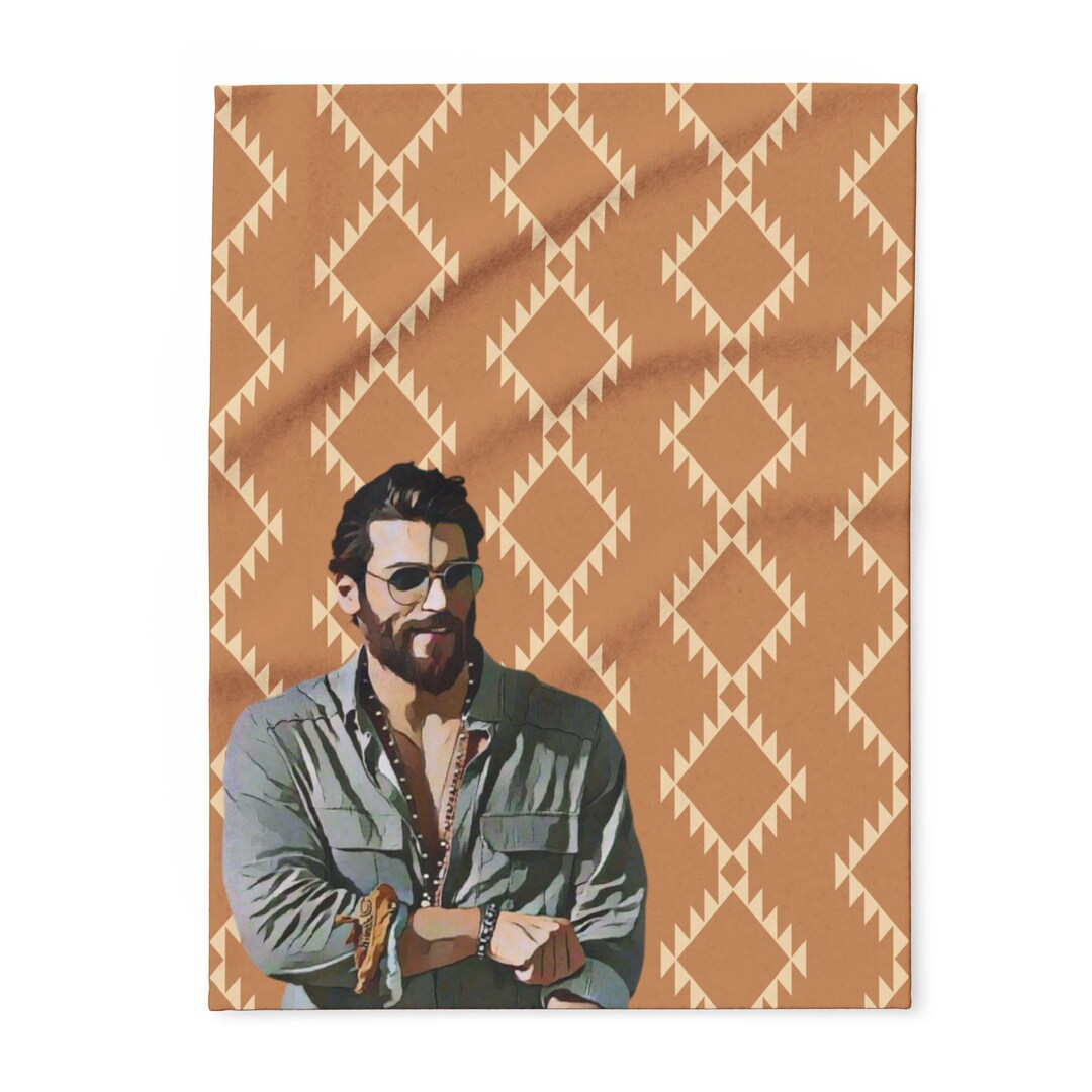 Can Yaman Boho Fleece Blanket Cozy Turkish Drama Fan Gift, Erkenci Kus ...