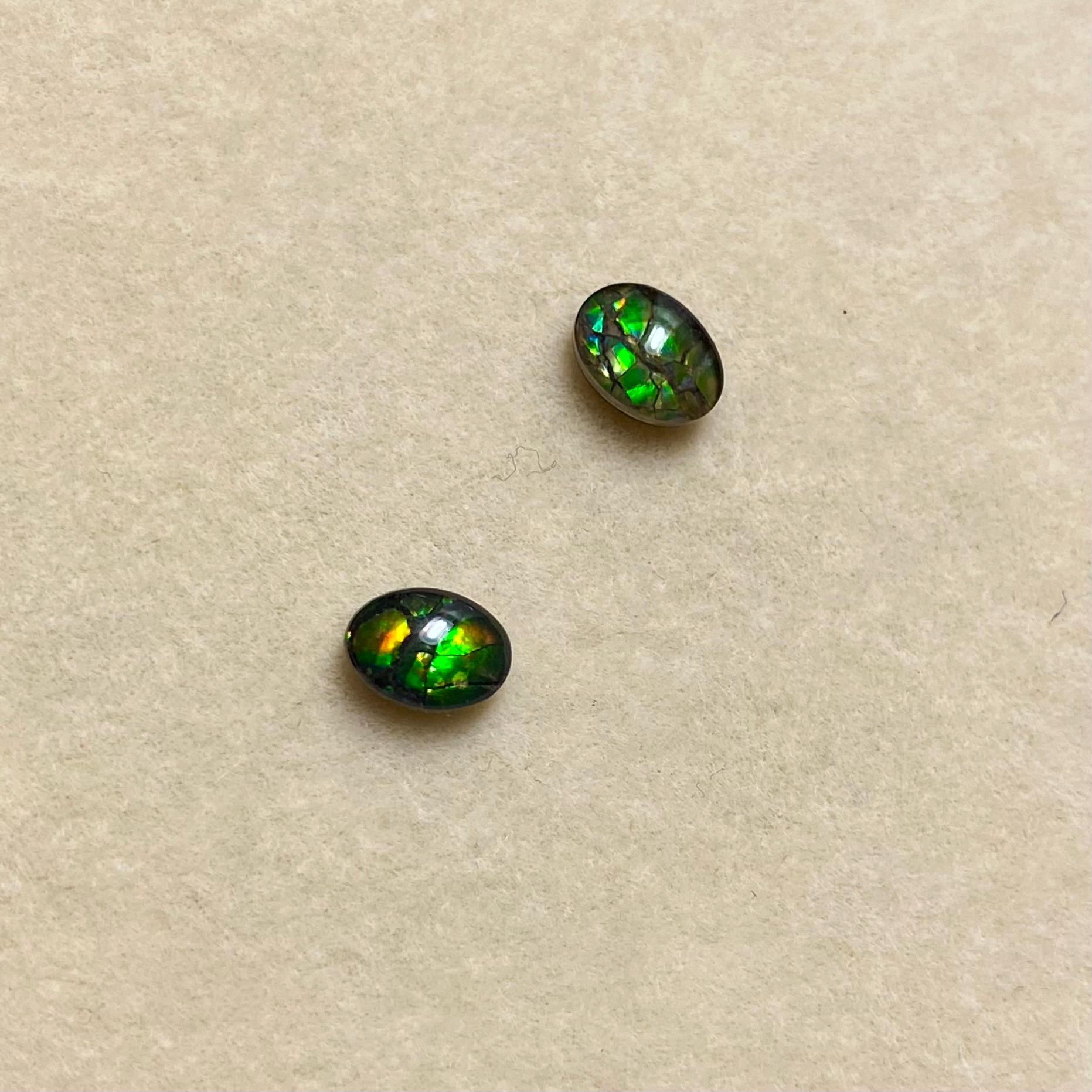 Canadian Ammolite Triplet Pair, DIY Jewelry Making Beads - Etsy