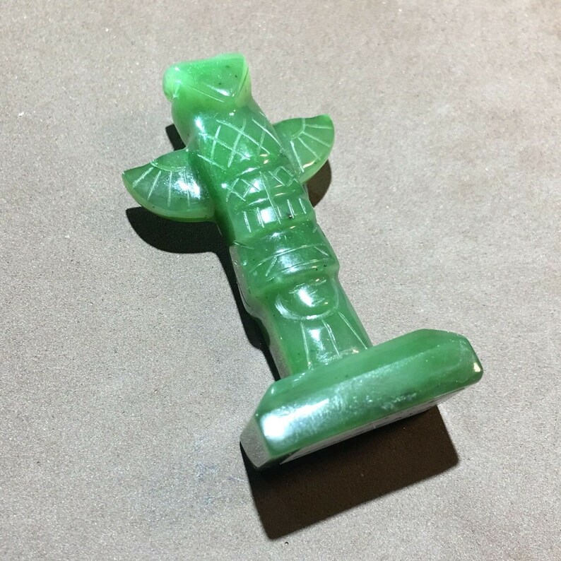 Canadian Nephrite Jade Totem Pole Figurine 100% Natural Jade 63*30*20 ...