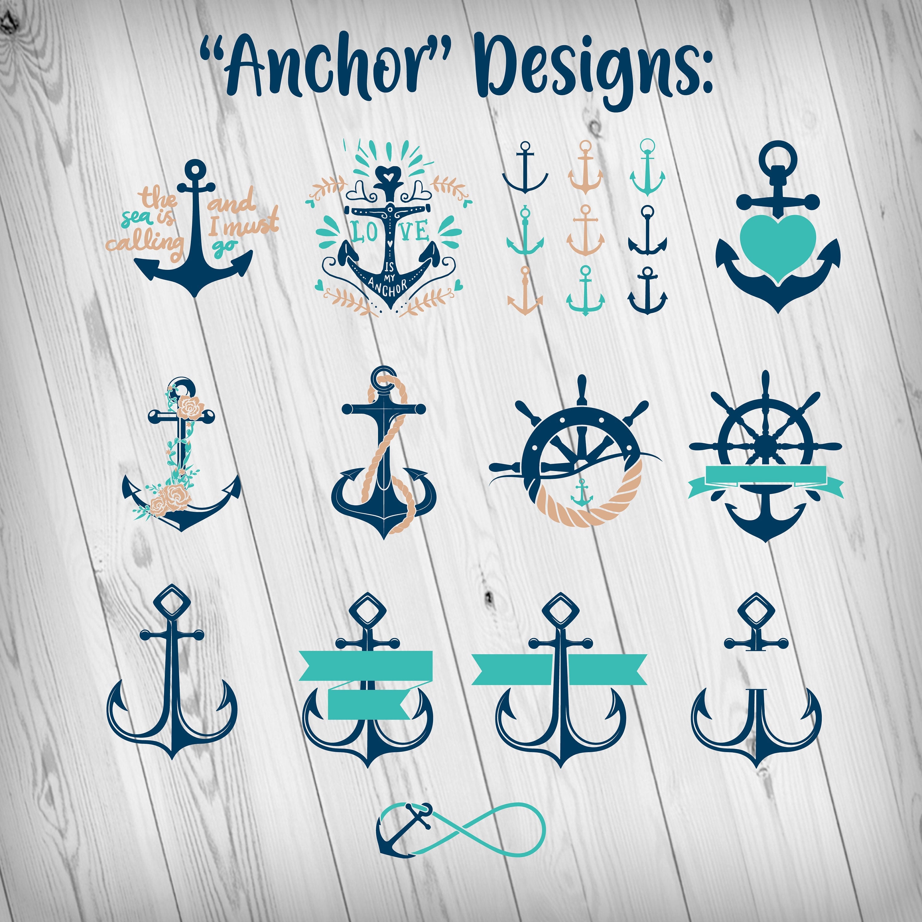 Anchor SVG Combo Pack - Anchor Cutting Files, Anchor Clipart, Anchor ...