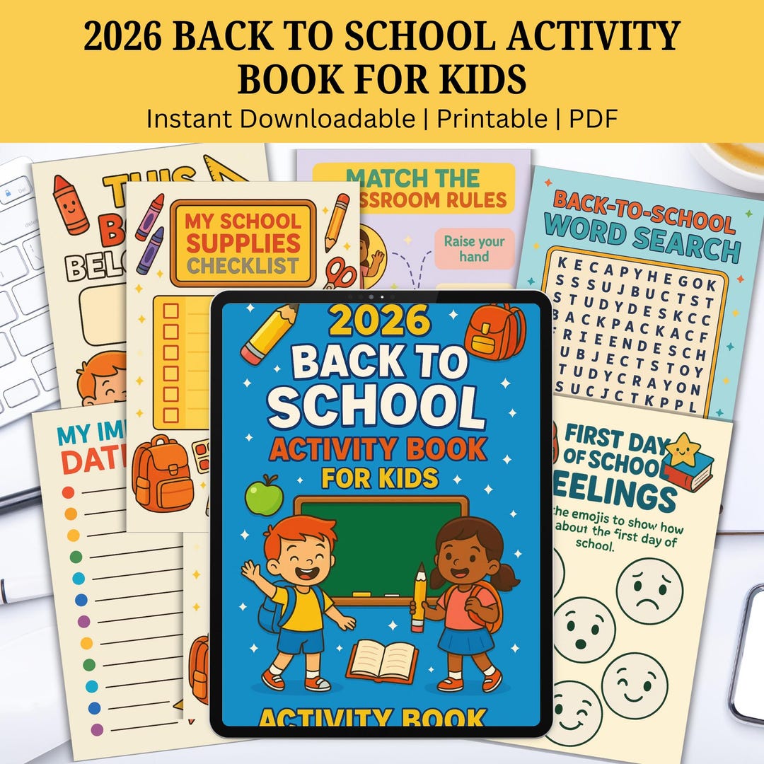2026 Back to School Activity Book for Kids Printable | Fun Educational ...