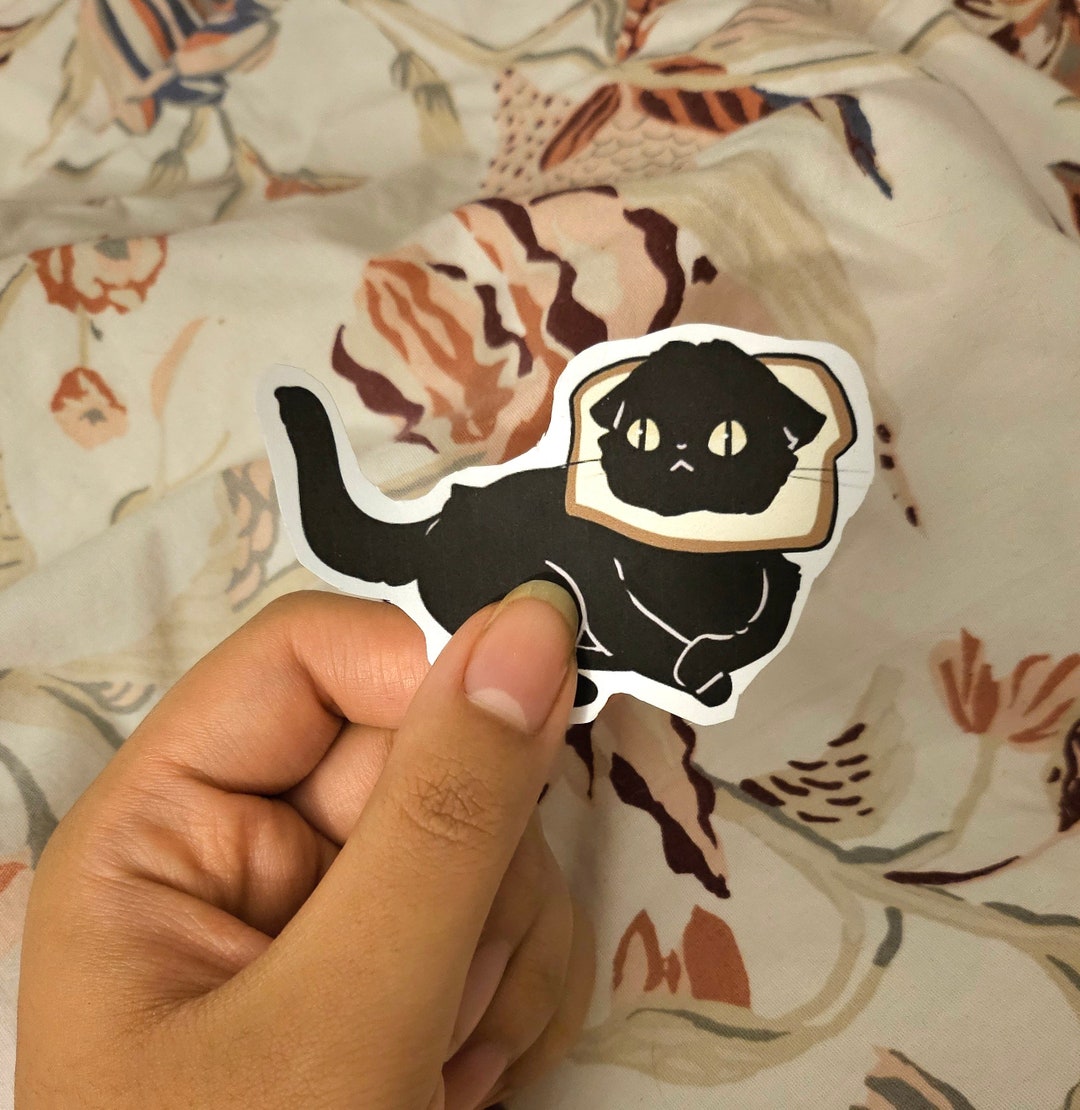 Hand Cut Bread Cat Vinyl Matte Sticker - Etsy