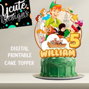Digital Printable Peter Pan Cake Topper, Birthday Party Centerpiece for ...