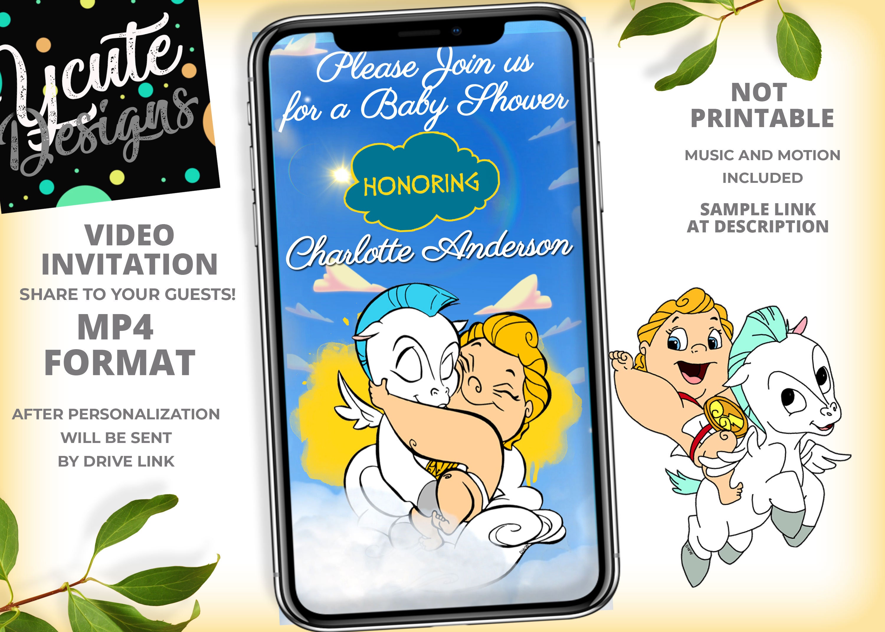 Little Hercules Baby Shower Animated Video Invitation | Personalized ...