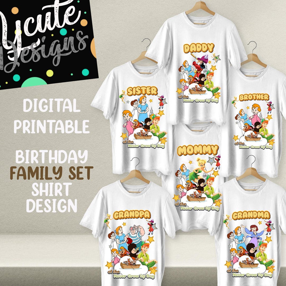 Family Bundle Peter Pan PNG, Never Grow up Family Shirt Design, Peter ...