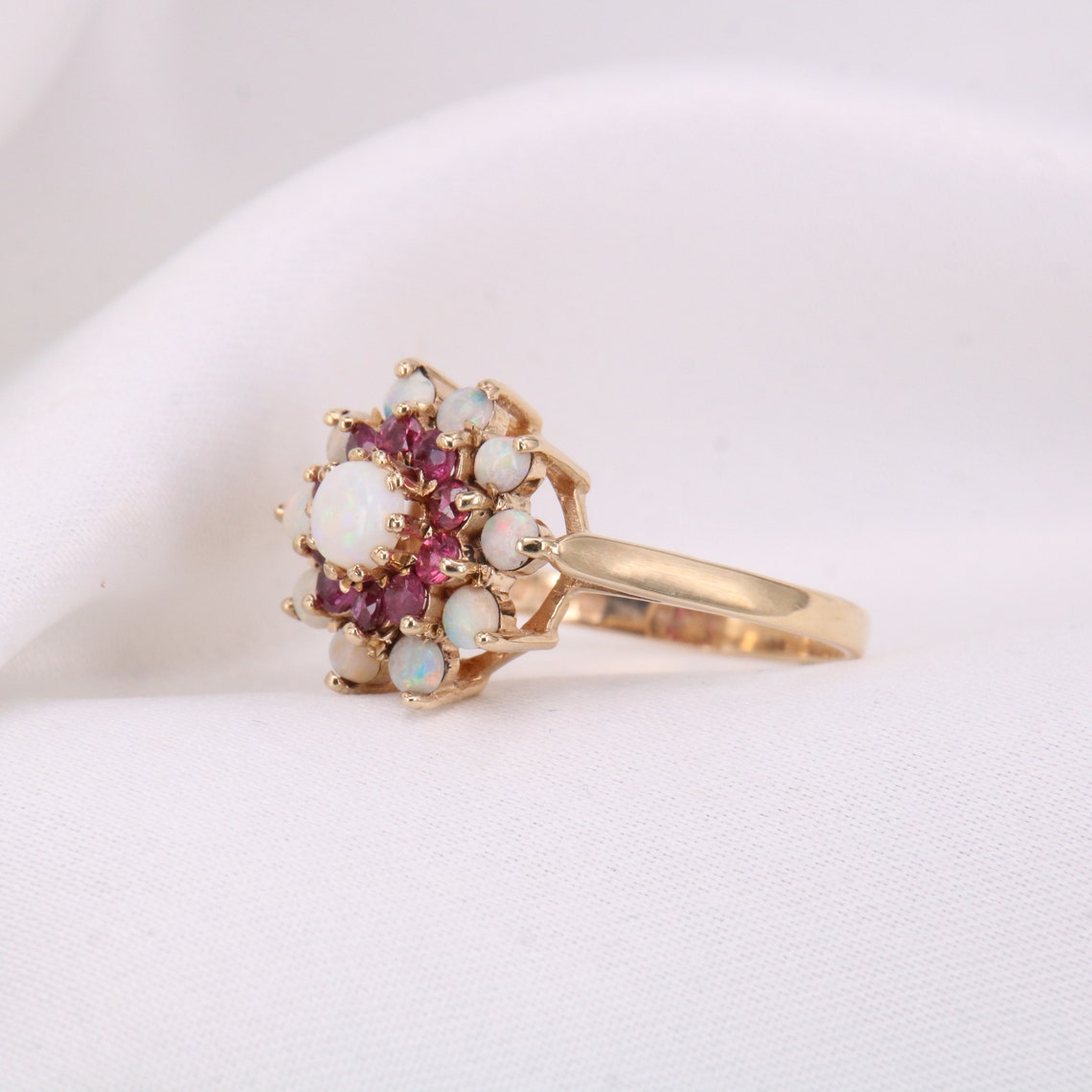 Vintage 9ct Ruby & Opal Gold Ring 9ct Yellow Gold Engagement | Etsy