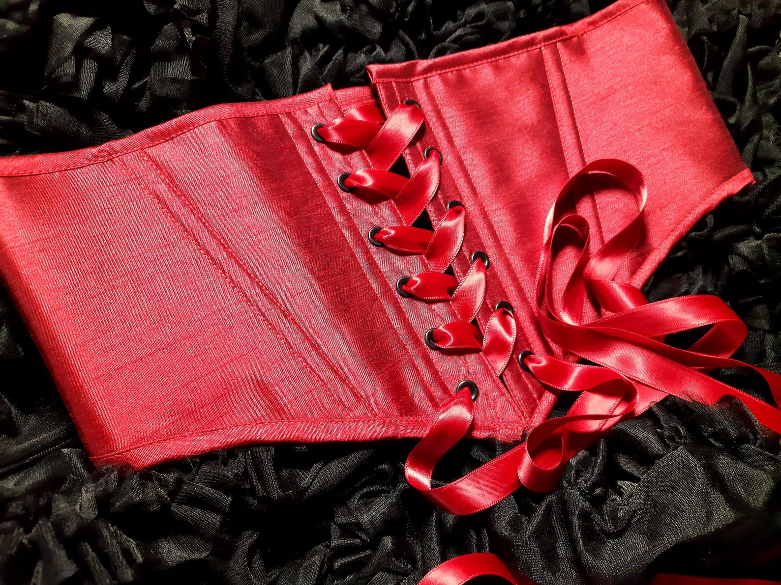 Red Front Laced Corset Belt - Etsy