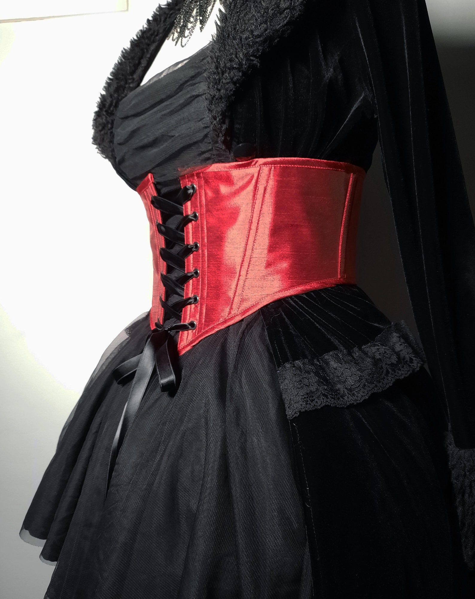 Red Front Laced Corset Belt - Etsy