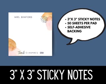 Custom Sticky Notes // 3x3 With 50 Sticky Notes - Etsy
