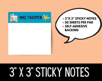 Custom Football Sticky Notes // 3x3 Personalize Gift Idea - Etsy