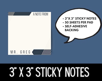 Custom Football Sticky Notes // 3x3 Personalize Gift Idea - Etsy