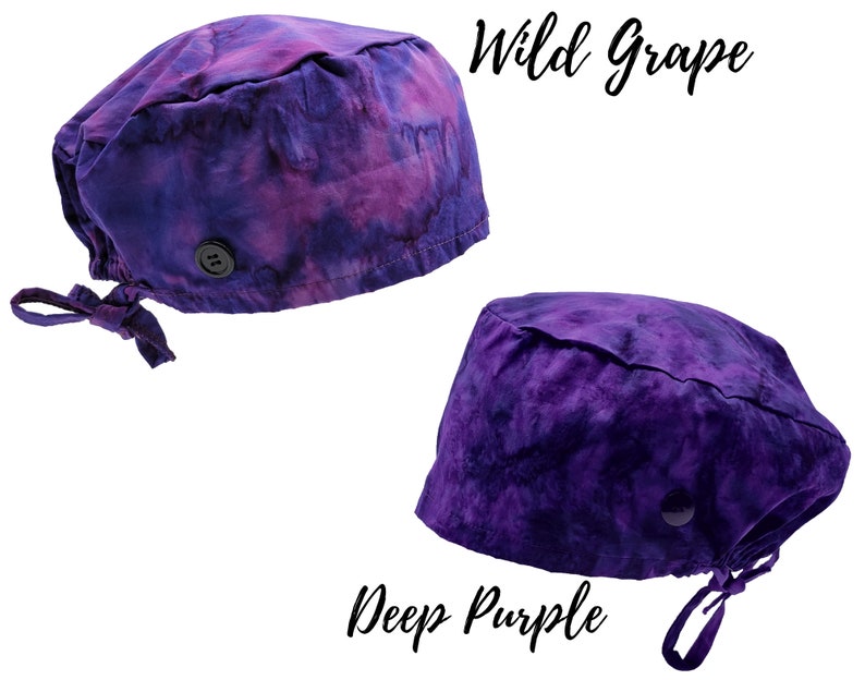 Scrub Caps W/ Elastic & Buttons | Surgical Cap Medical Doctor Nurse Hat ...