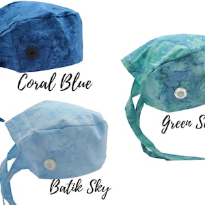 Scrub Caps W/ Buttons | Surgical Cap Medical Doctor Nurse Hat | Made in ...