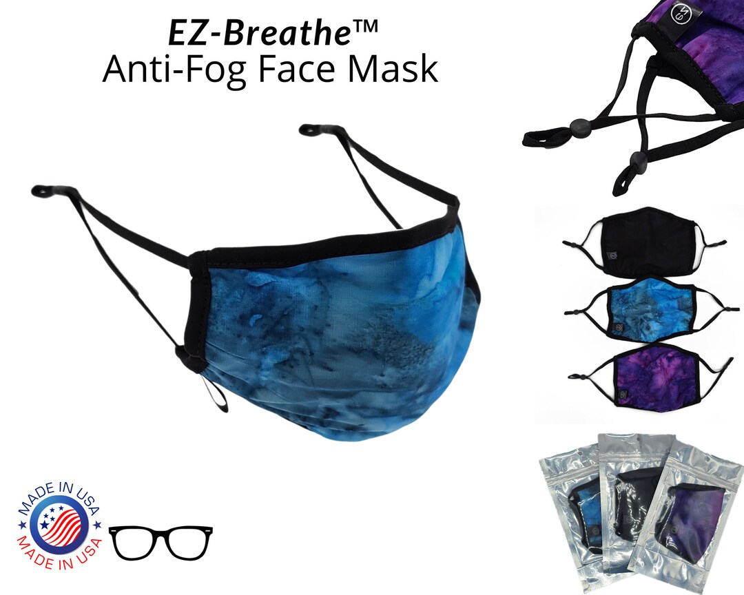 Anti-fog Face Mask for Glasses | Nose Seal | Adjustable Ear Loops | 100 ...