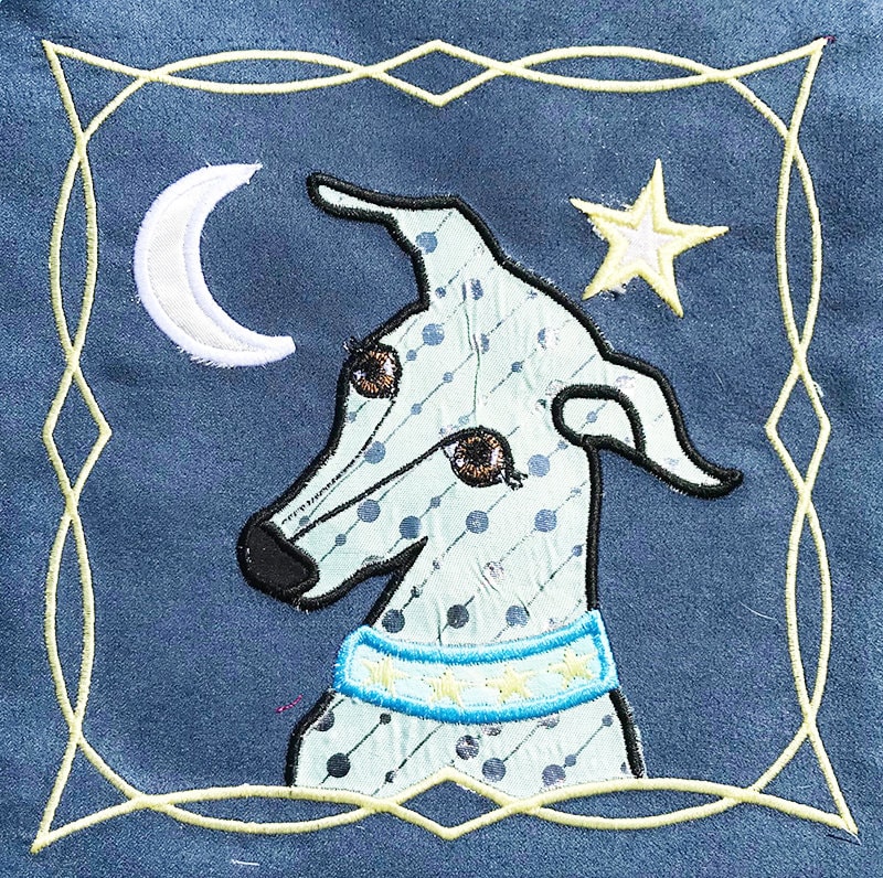 Set 4: 195x195 Mm Applique Embroidery Design Greyhound Whippet - Etsy ...
