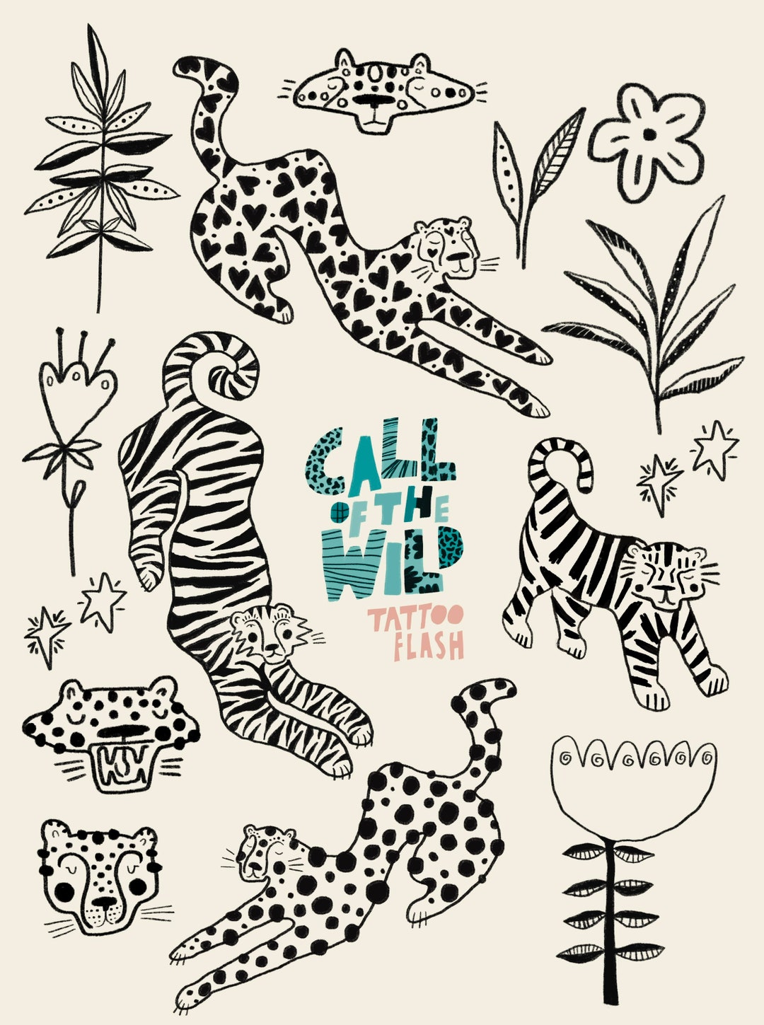 Tattoo Flash / Tattoo Token / Black Line Tattoo / Conception de ...