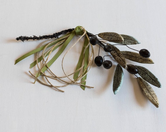 Handmade Ceramic Olive Branch Ceramic Flowers Home Decor | Etsy