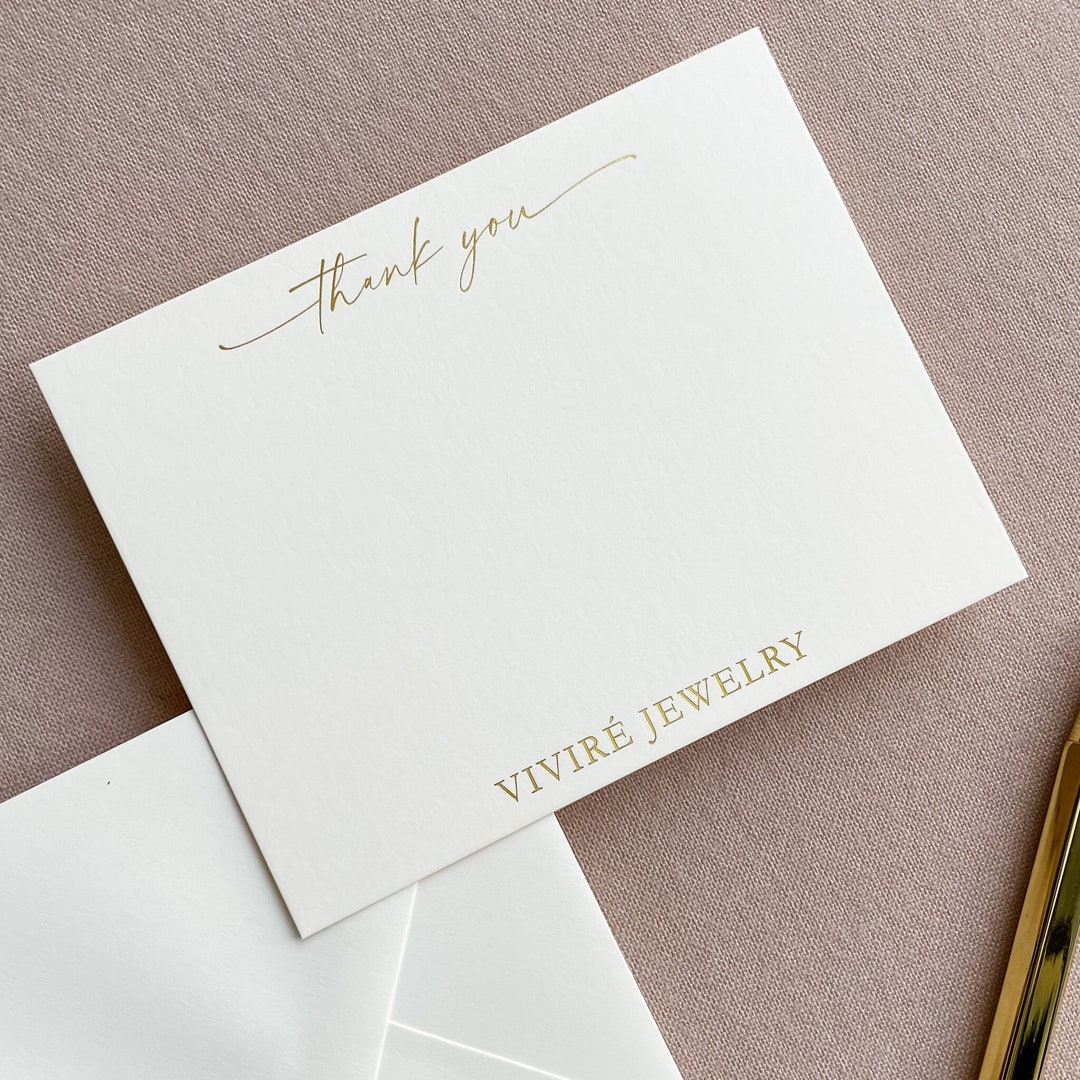 Custom Business Thank You Card, Personalized Corporate Stationery Set With Envelopes, Luxury ...