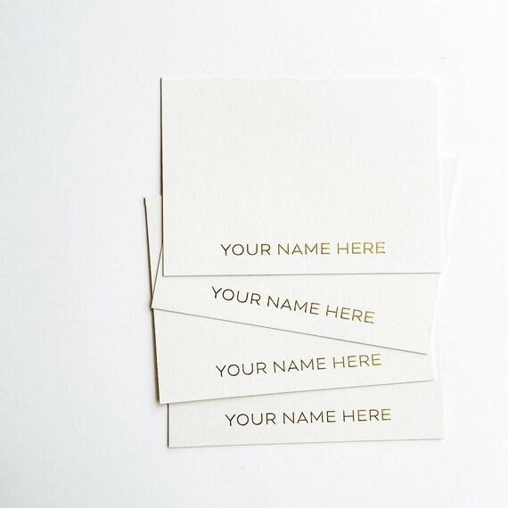 Custom Foil Mini Enclosure Cards Hand Pressed in Gold Foil | Etsy