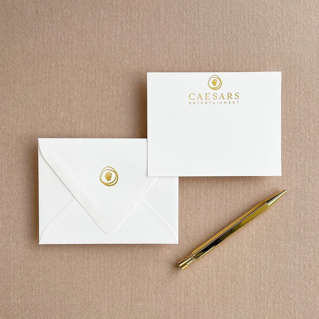 Custom Business Notecard With Logo, Personalized Corporate Stationery ...