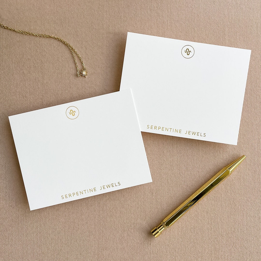 Custom Business Notecard With Logo, Personalized Corporate Stationery ...