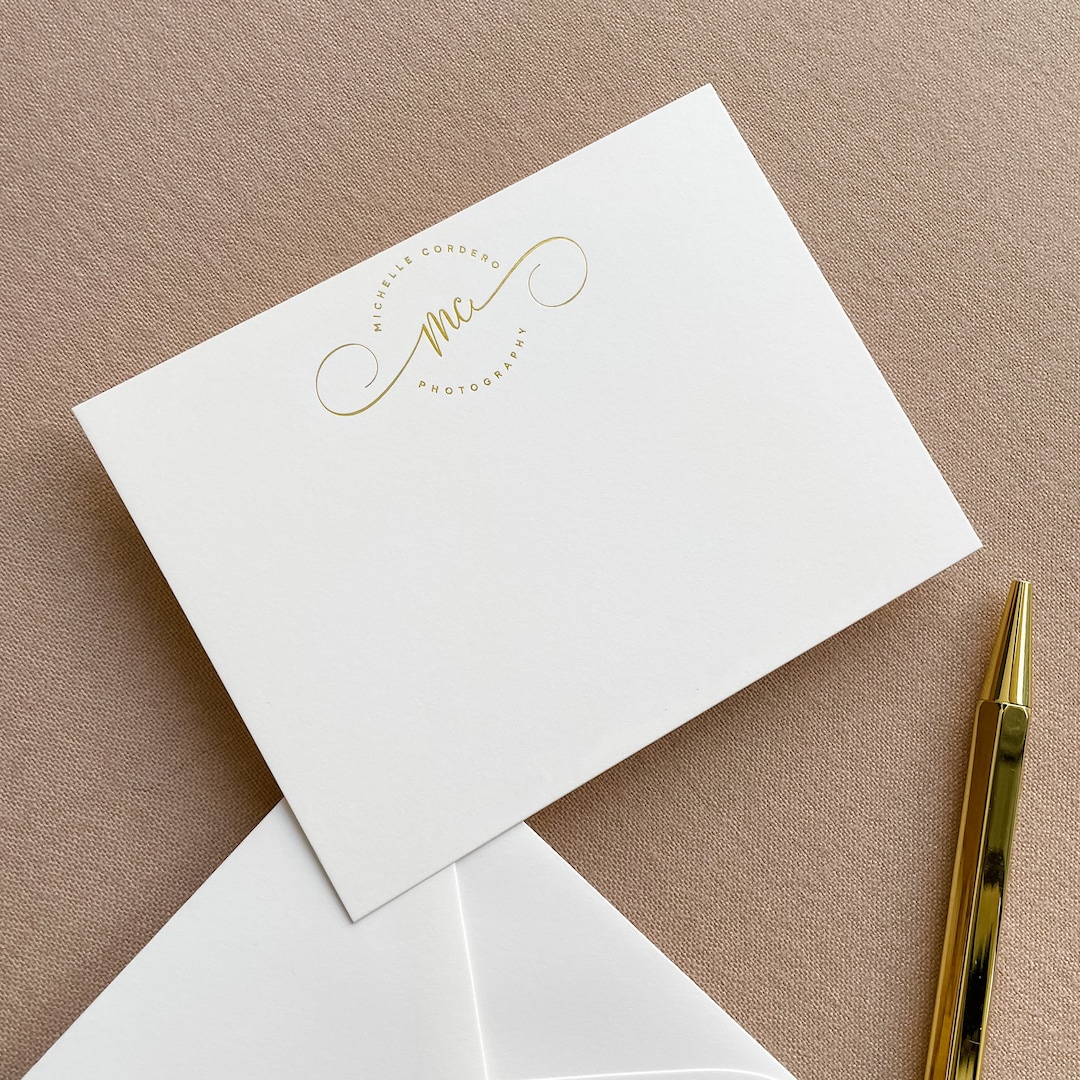 Custom Business Notecard With Logo, Personalized Corporate Stationery ...